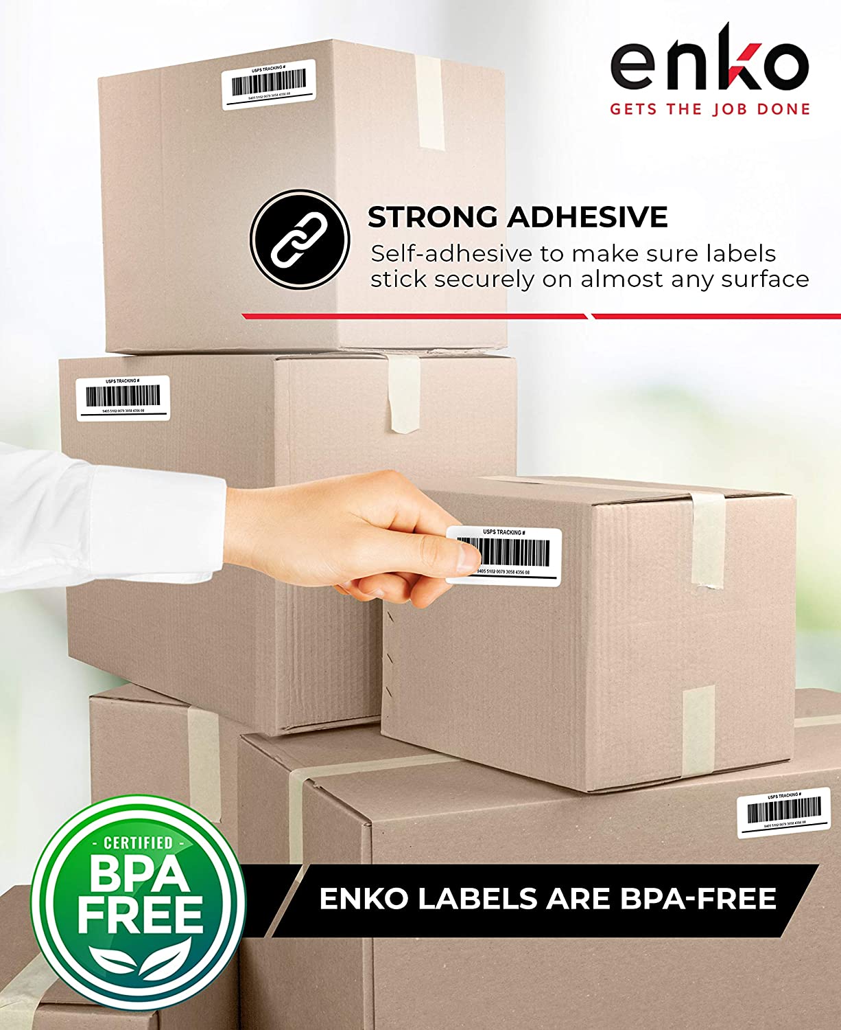 enKo 500 labels barcode (1" x 2-1/8) - Capricorn Technologies